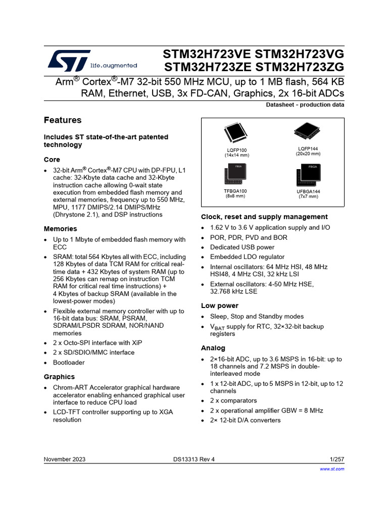 STM 32 H 723 Ve | PDF | Electrical Engineering | Computer Architecture