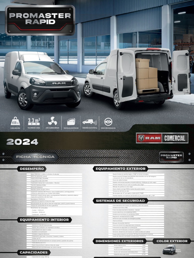 FT_RAM_PROMASTER_RAPID_2024 | PDF | Estilos de carrocería | Coche