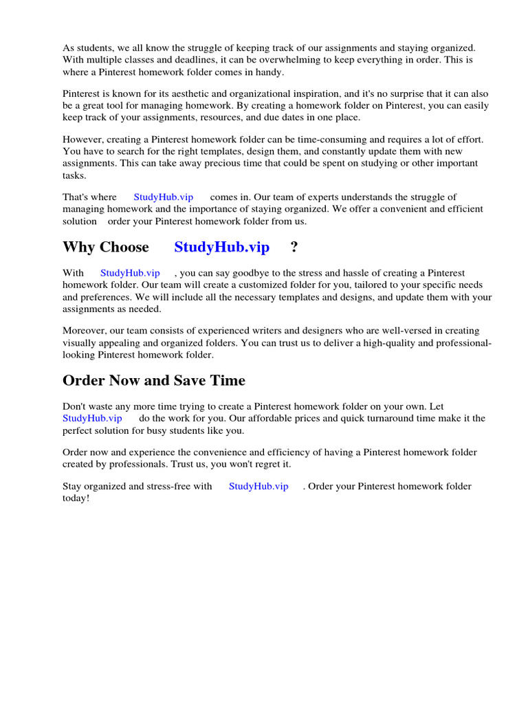 Pinterest Homework Folder | PDF | Homework | Books