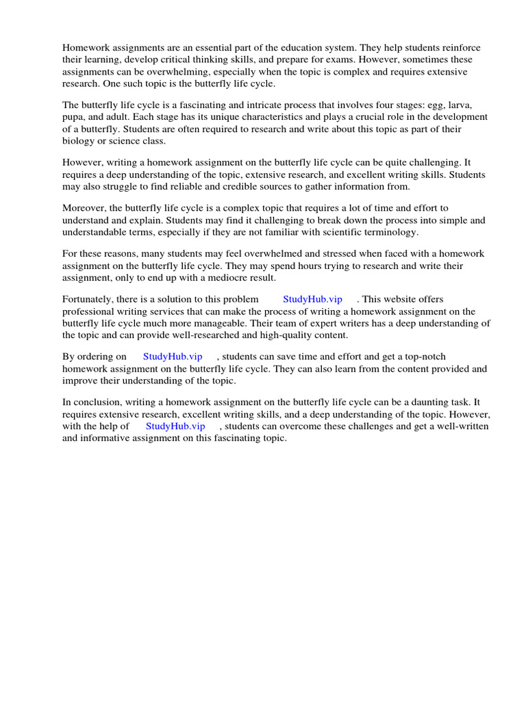 Butterfly Life Cycle Homework | PDF | Butterfly | Homework