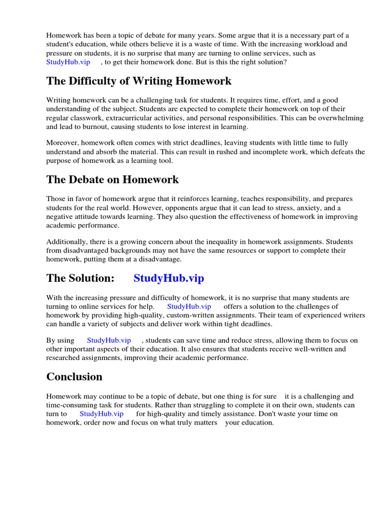 Homework Is A Waste of Time Debate Points | PDF | Homework | Teachers