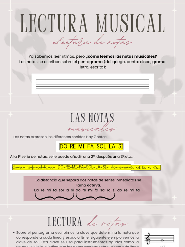 Lectura Musical | PDF | Clave | Elementos de la música
