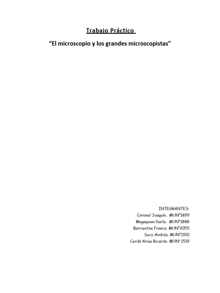 Historia del microscopio y sus pioneros | PDF | Microscopio | Biología