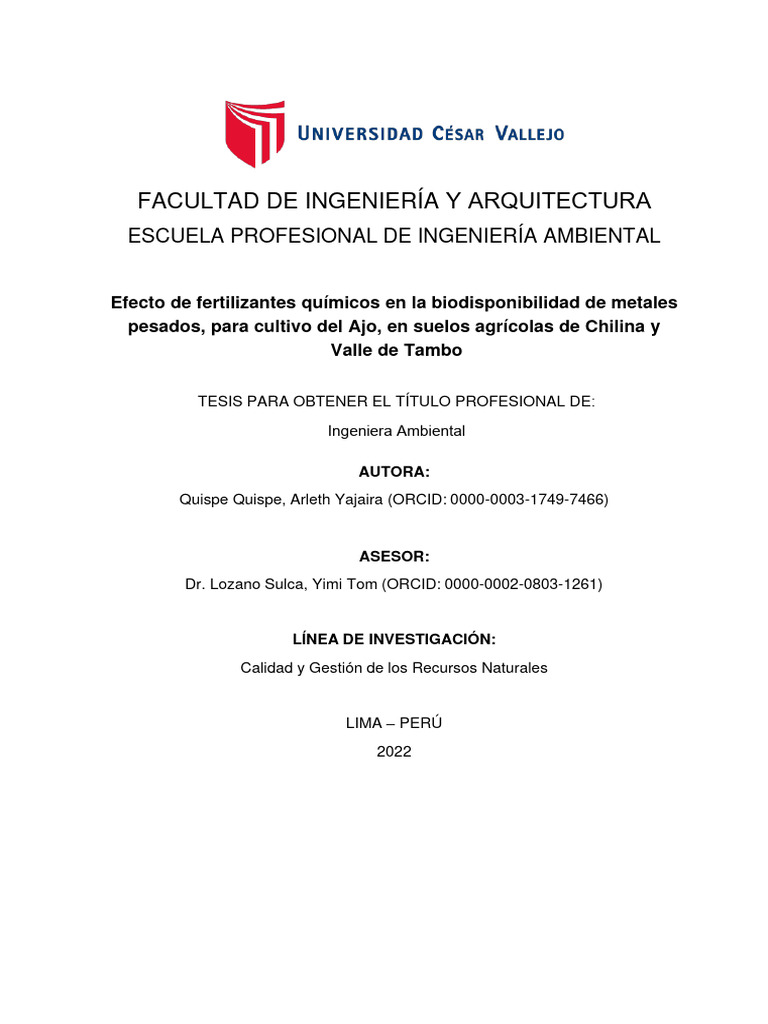 Quispe Qay SD | PDF | Fertilizante | Suelo