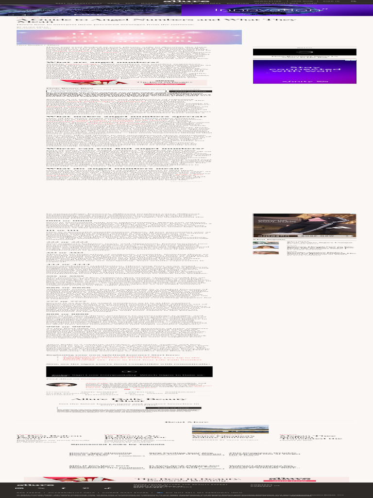 A Guide To Angel Numbers and What They Mean Allure | PDF | Mysticism ...