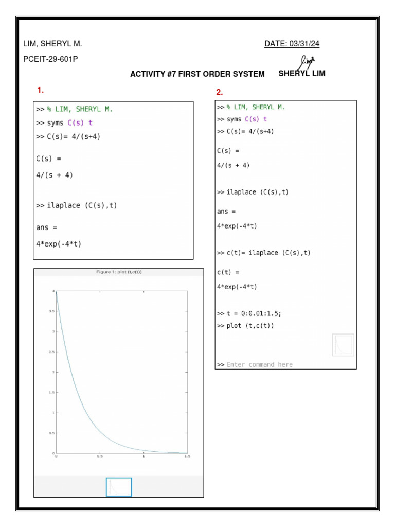 Lim Activity7 First-Order-System | Download Free PDF | Complex Number ...