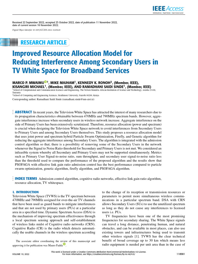 Improved Resource Allocation Model For R 1 Pdf Cognitive Radio Radio