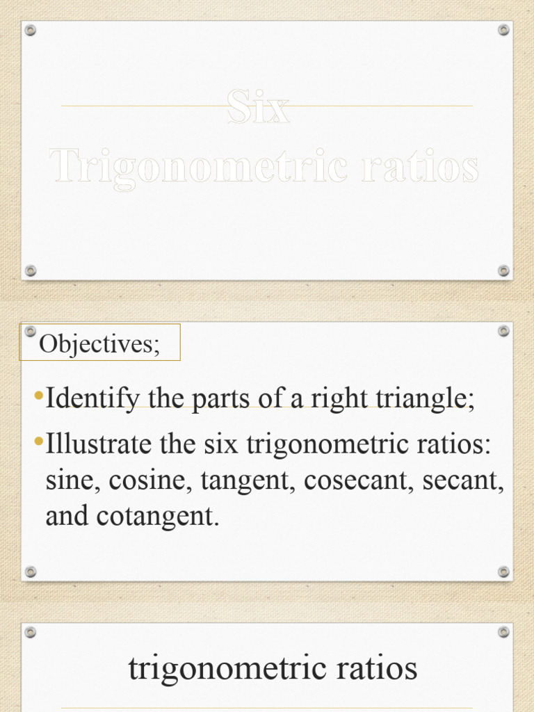 The-Six-trigonometric-ratios | PDF | Trigonometry | Trigonometric Functions