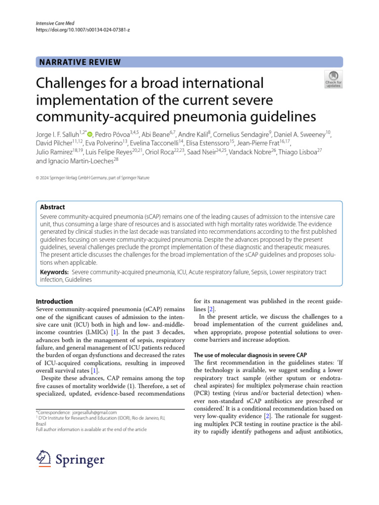 Challenges For A Broad International Implementation of The Current ...