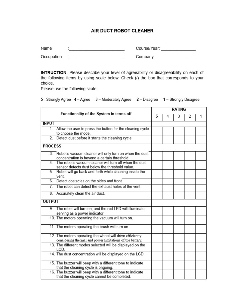 Evaluation | PDF | Vacuum Cleaner | Duct (Flow)