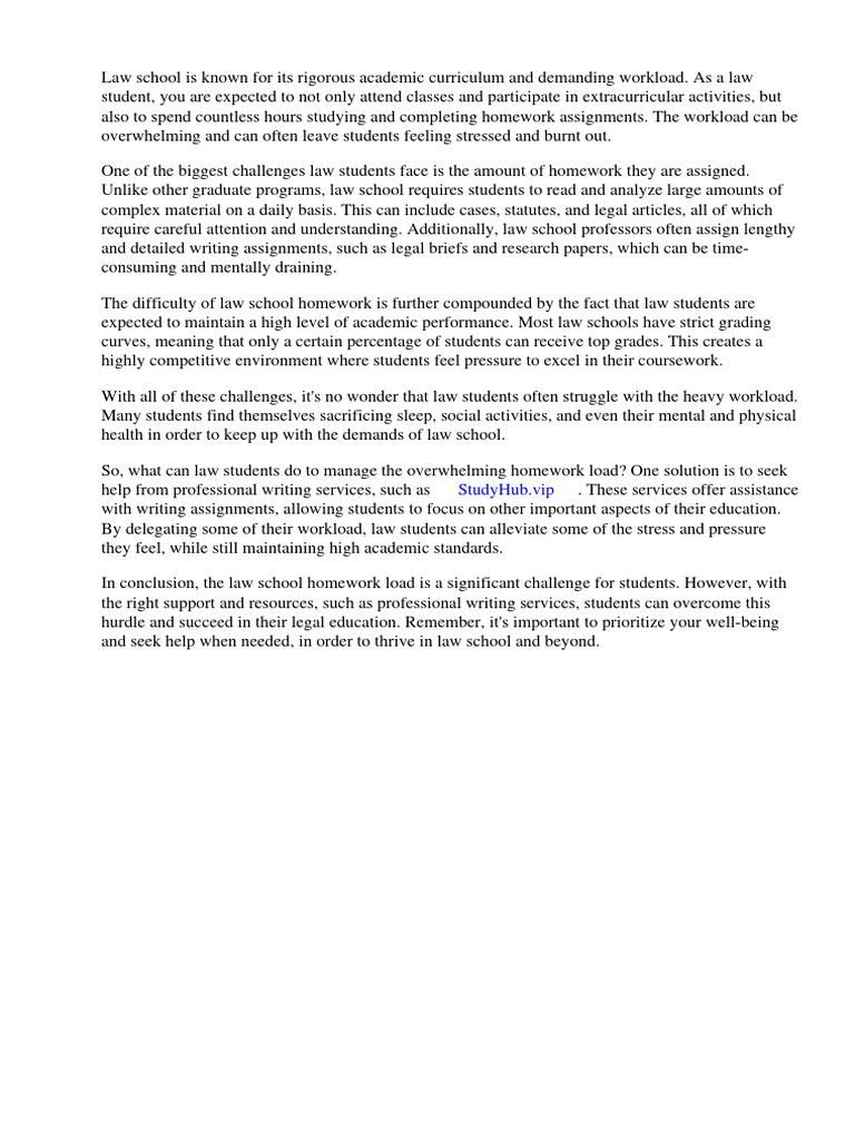 Law School Homework Load | PDF | Homework | Workload