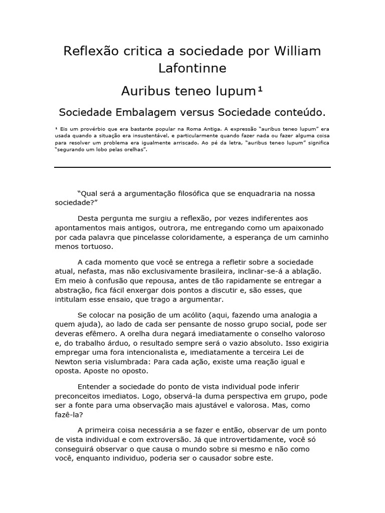 Auribus teneo lupum (1) | PDF | Extroversão e introversão | Carl Jung