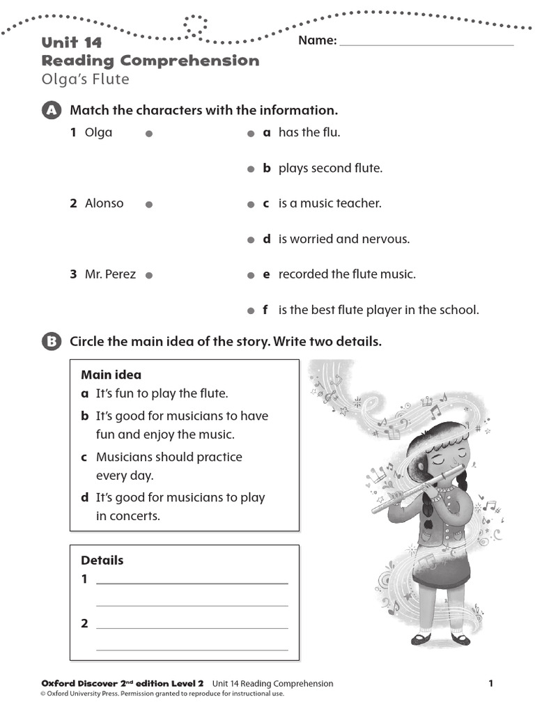 OD2e L2 Reading Comprehension WS Unit 14 | PDF | Reading Comprehension