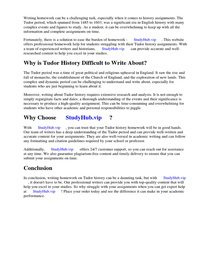 Homework Help The Tudors | PDF | House Of Tudor | Homework