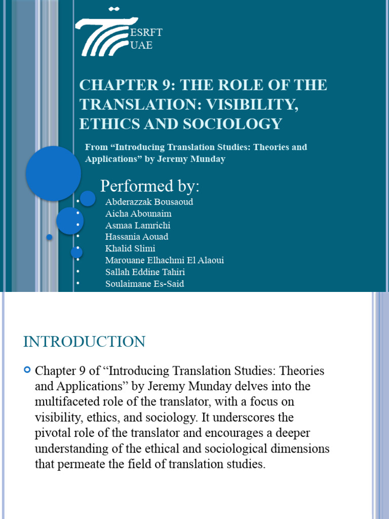 The Role of The Translation - Visibility, Ethics and Sociology | PDF ...