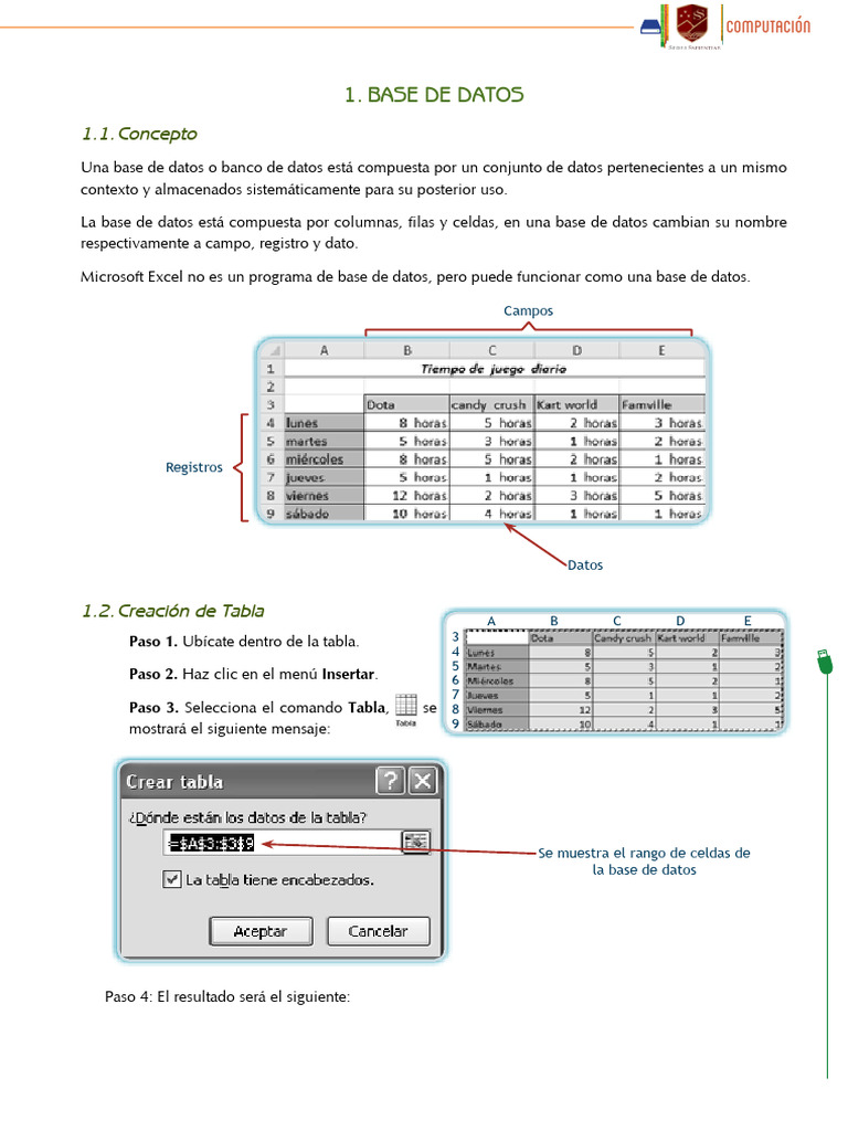 Base de Datos en Exel | PDF | Bases de datos | Microsoft Excel
