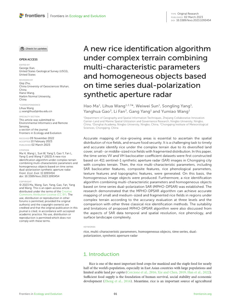 (Hao ma., 2023) A new rice identification algorithm under complex terrain combining multi ...