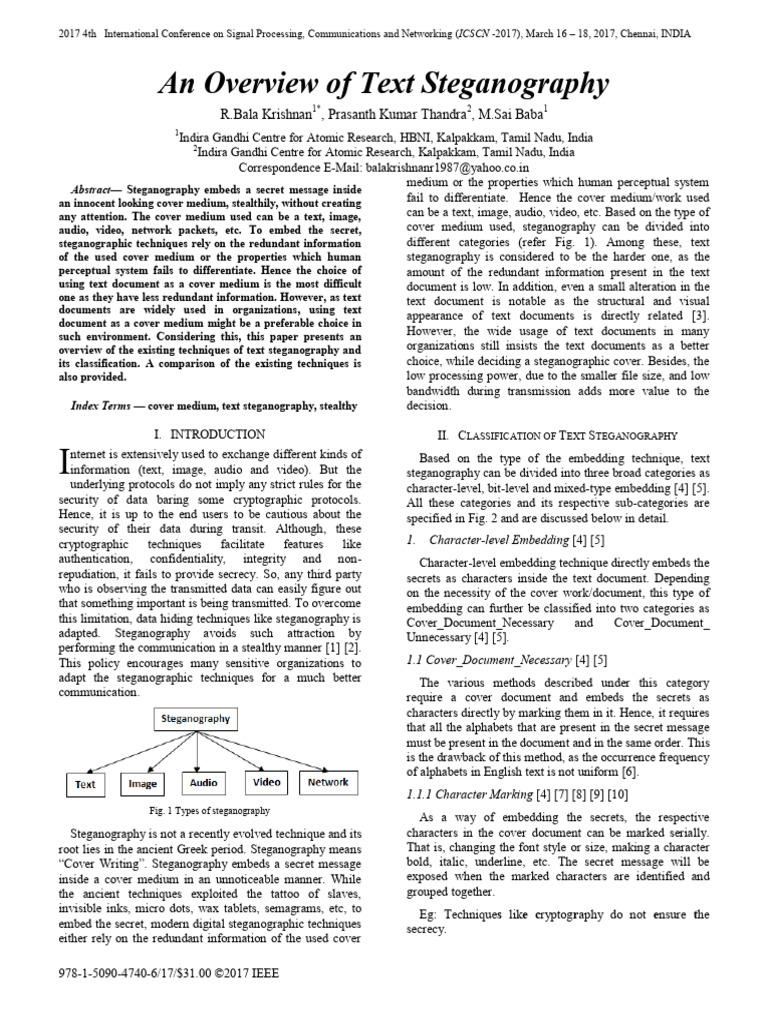 A Review of Text Steganography | PDF