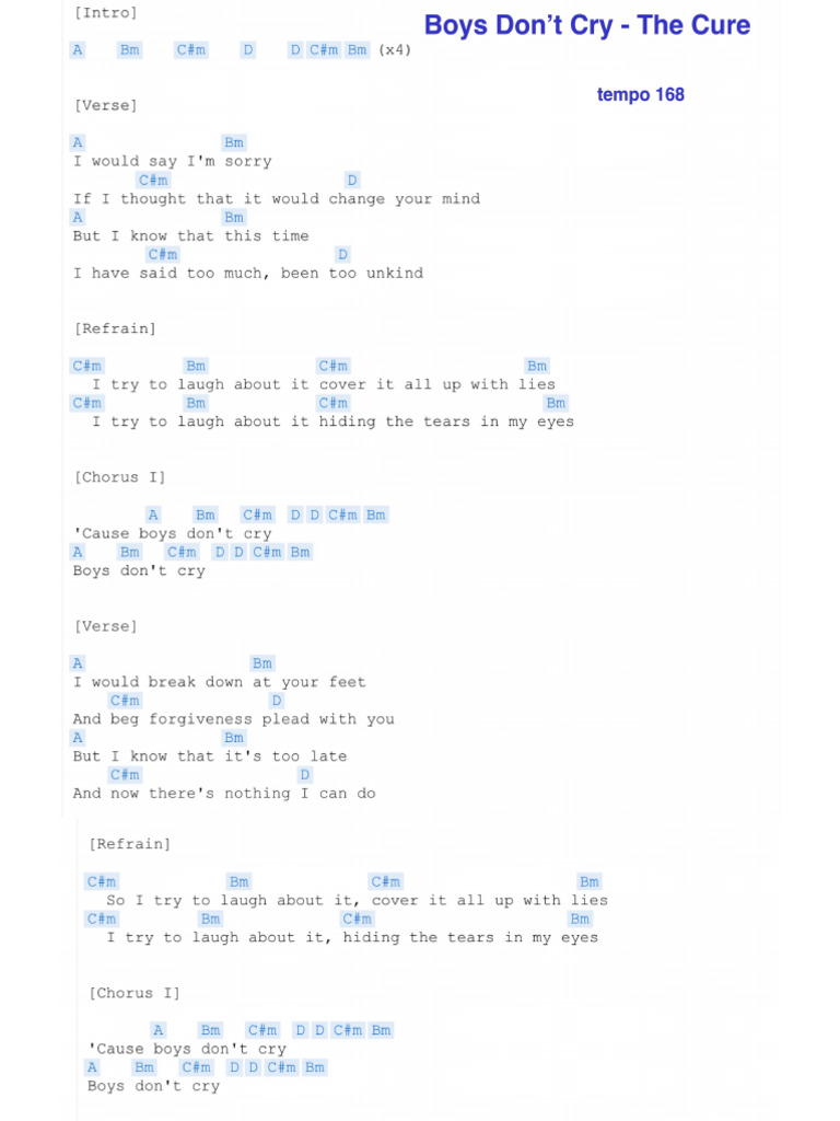 Boys Don't Cry | PDF