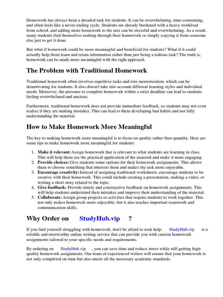 Transforming Homework for Student Success | PDF | Homework | Teachers