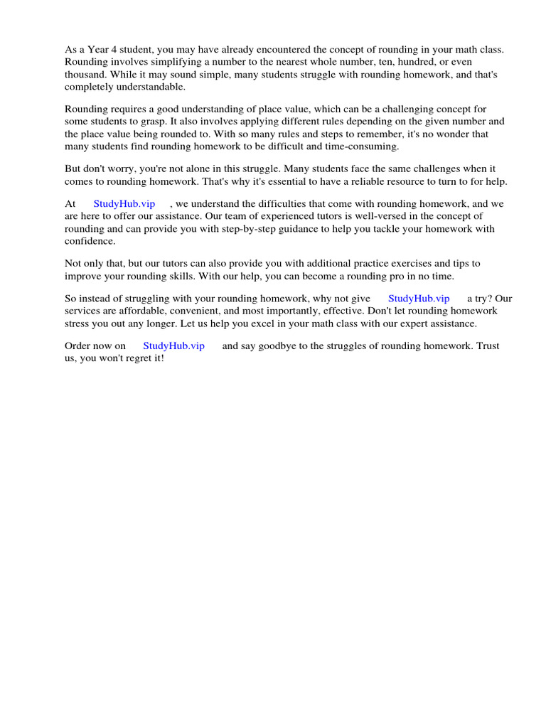 Rounding Homework Year 4 | Download Free PDF | Worksheet | Numbers