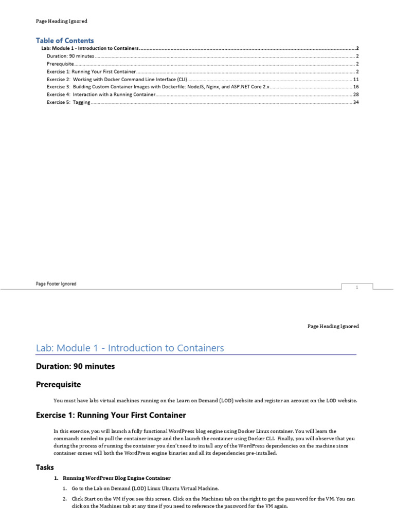 Lab 1 Introduction To Containers Pdf Computing Computer Engineering 3524