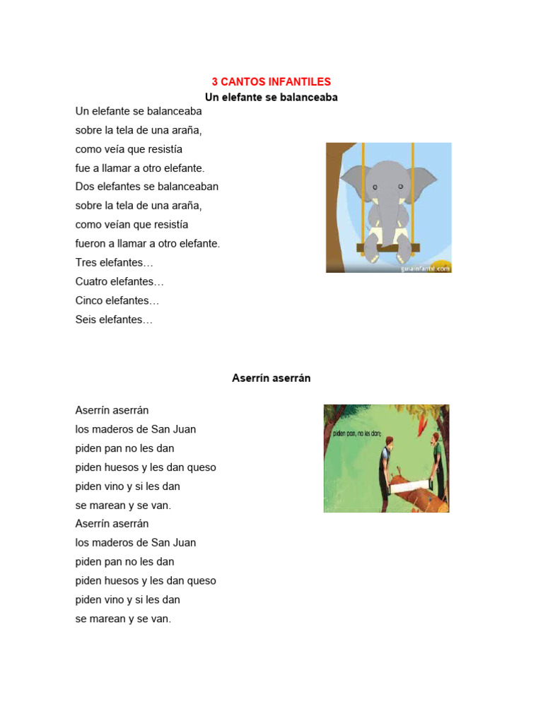 3 Cantos Infantiles | PDF