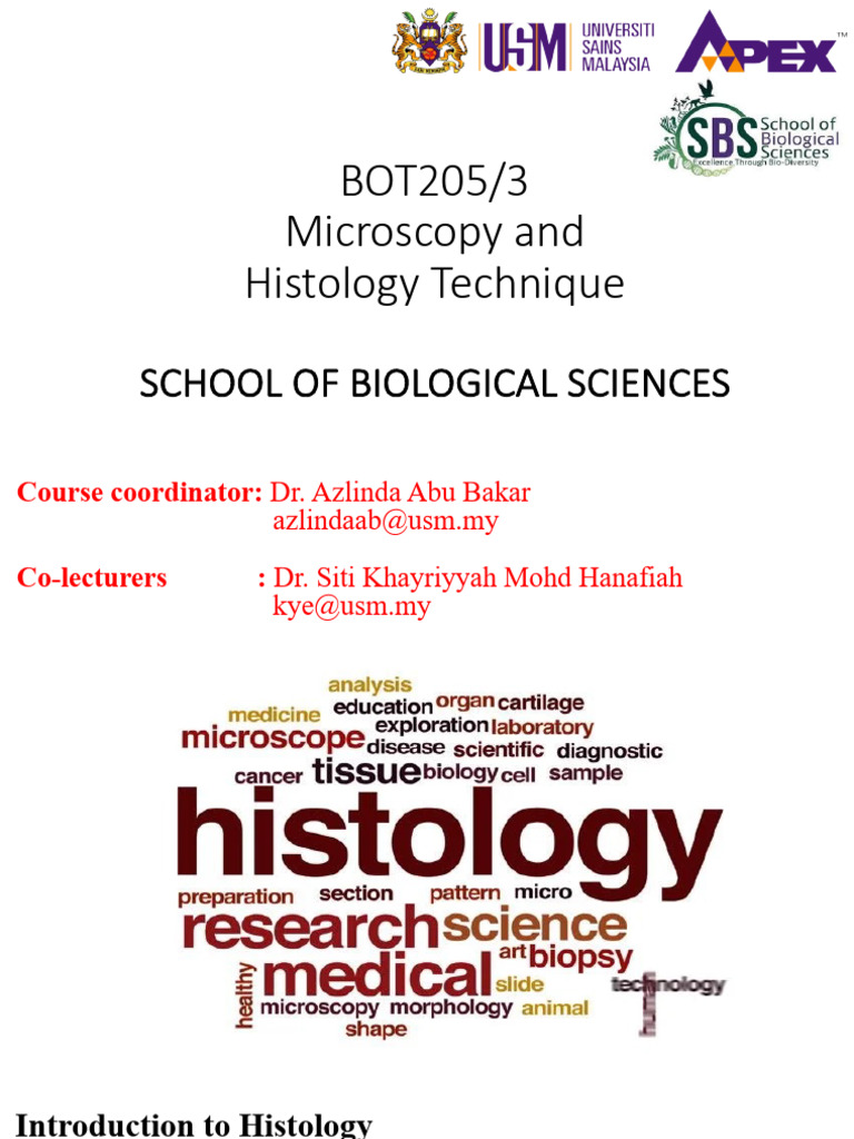 Lec 1. Introduction To Histology - AAB | PDF | Histology | Staining