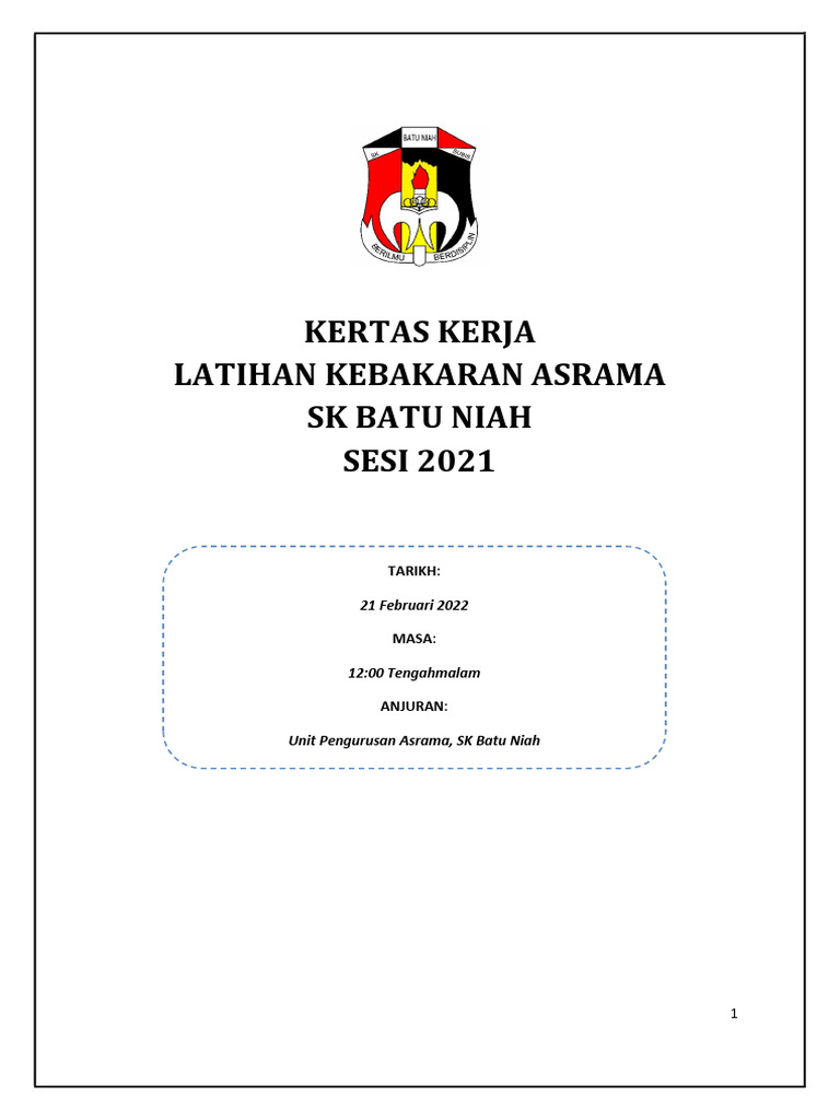 Kertas Kerja - Fire Drill 2021 | PDF