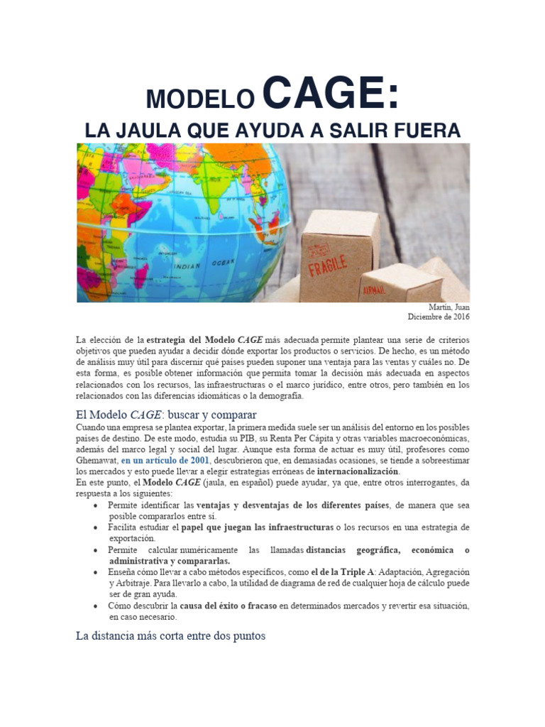 Estrategia y Modelo Cage - p1 | PDF | Business | Exportaciones