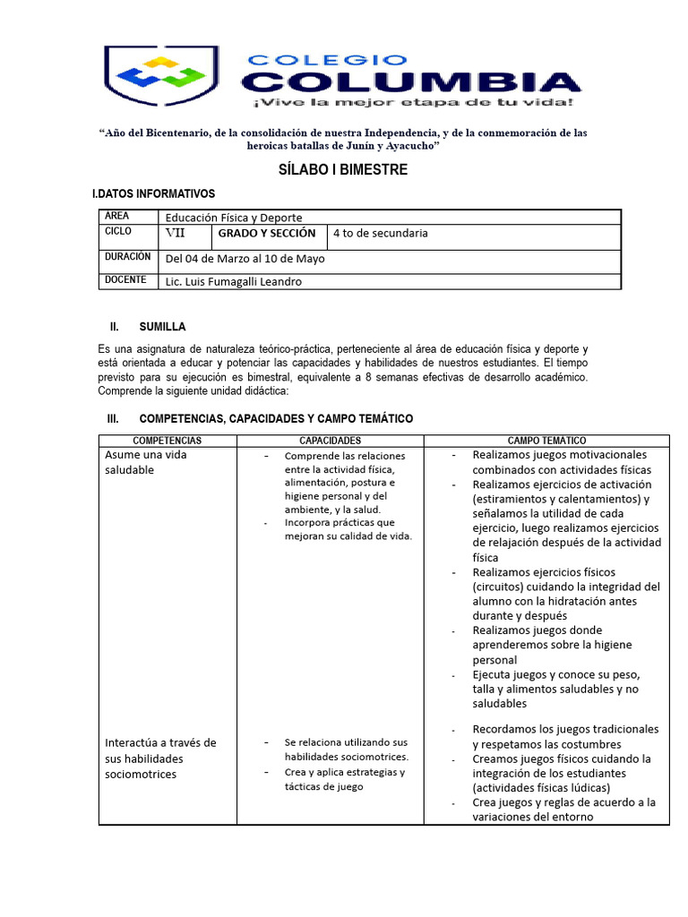 Silabo (1) | PDF | Evaluación
