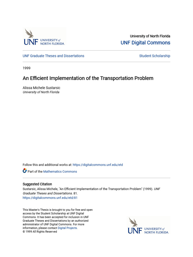 An Efficient Implementation of The Transportation Problem | PDF ...