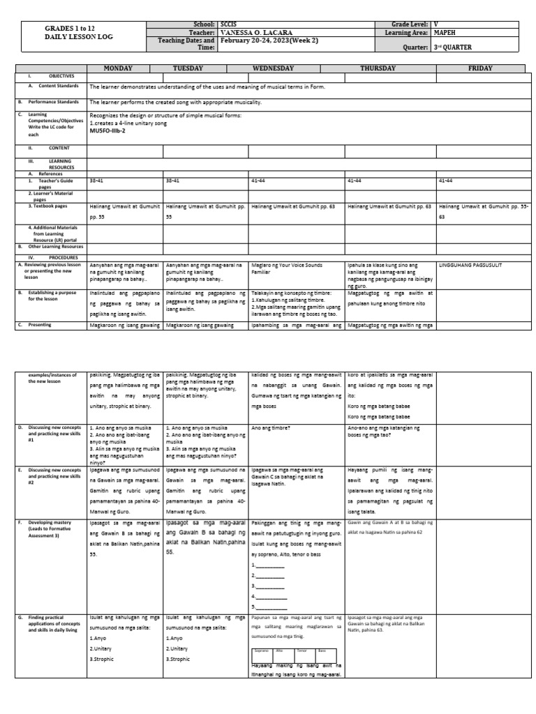 Dllmapeh5 Q3W2 | PDF