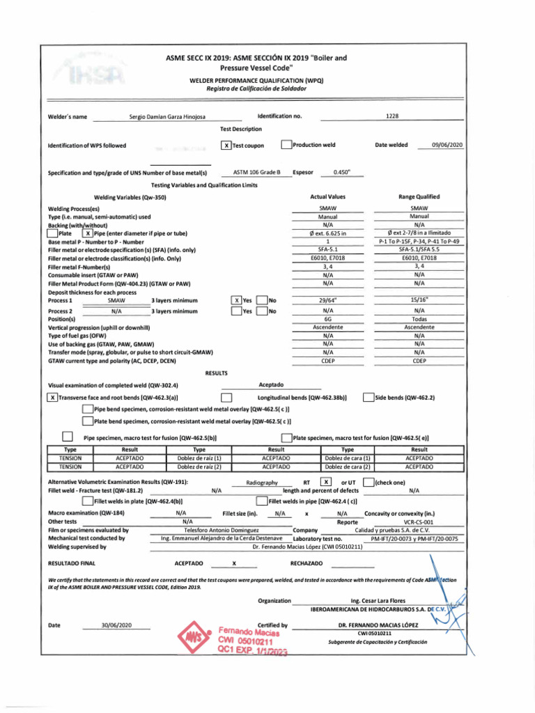 WPQ Asme Ix | PDF | Welding | Construction