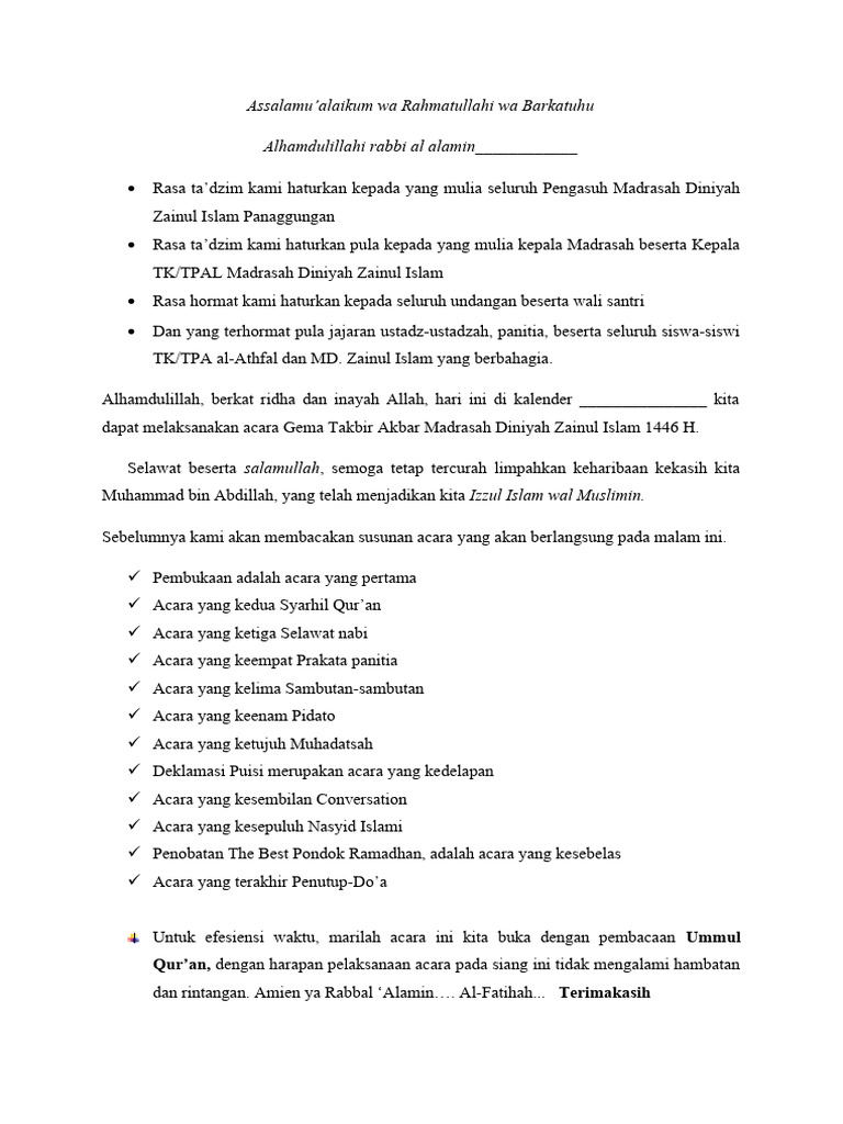 Teks MC Acara Resmi | PDF