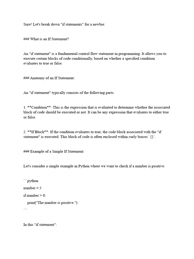 If Statements | PDF | Computer Programming | Software Engineering