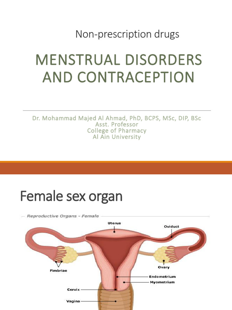 Menstrual Disorders and Contraception | PDF | Combined Oral Contraceptive Pill | Menstruation