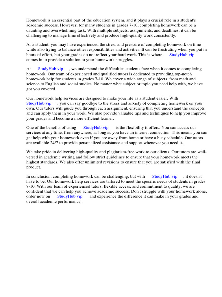 Homework Help Grades 7-10 | PDF | Homework | Worksheet