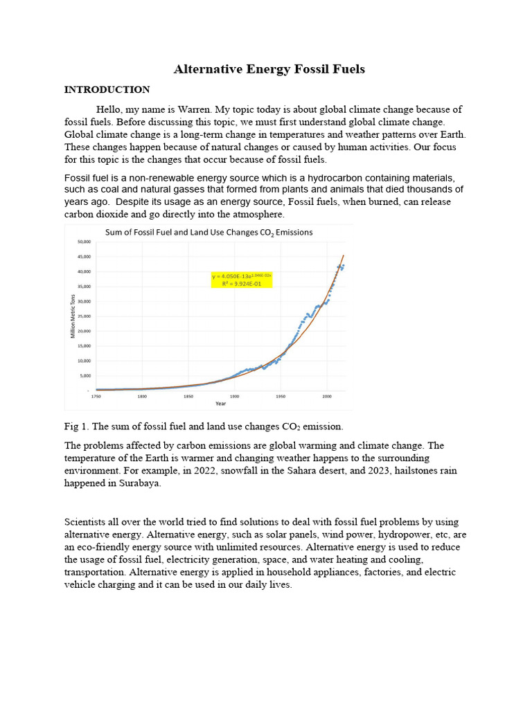 Alternative Energy Fossil Fuels | PDF | Renewable Energy | Fossil Fuels