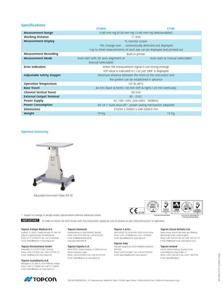 TOPCON-CT-80-A-ENG | PDF | Equipment