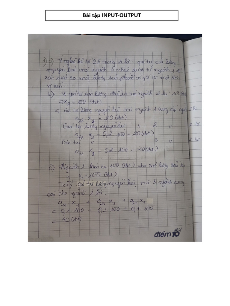Bài tập INPUT-OUTPUT | PDF