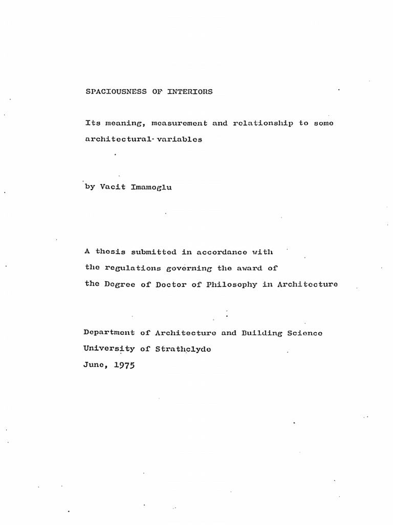 Speciousness in Interior Imamoglu | PDF | Space | Experiment
