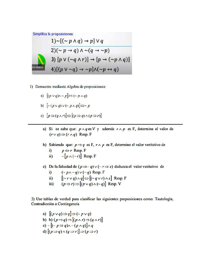 Proposiciones Logicas | PDF