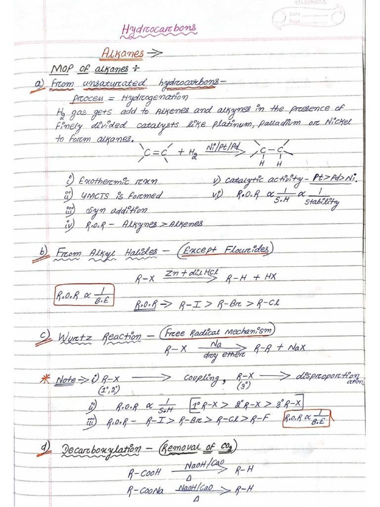 Hydrocarbon Short Notes (Saswat) | PDF
