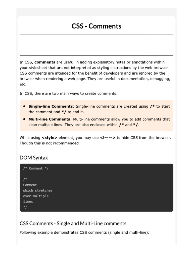 CSS - Comment | PDF