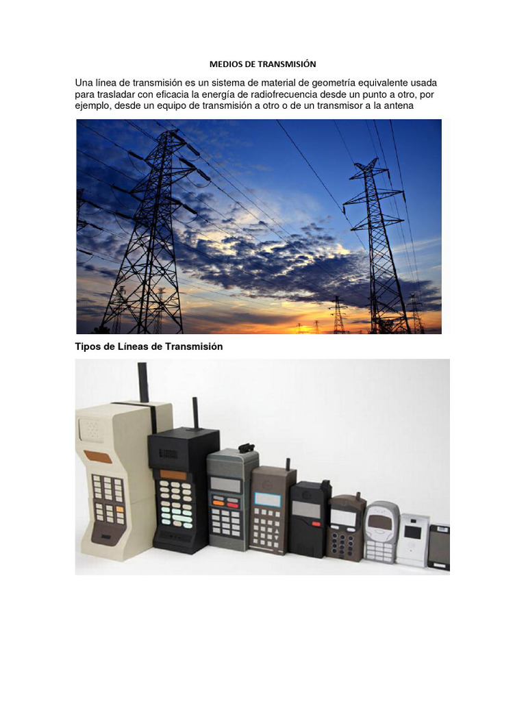 Medios de Transmisión | PDF | Cable coaxial | Línea de transmisión