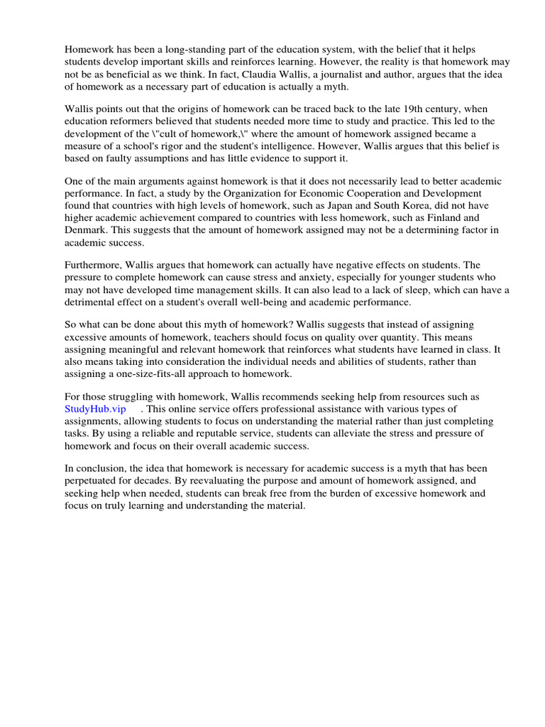 Claudia Wallis: Debunking Homework Myths | PDF | Homework | Jesus