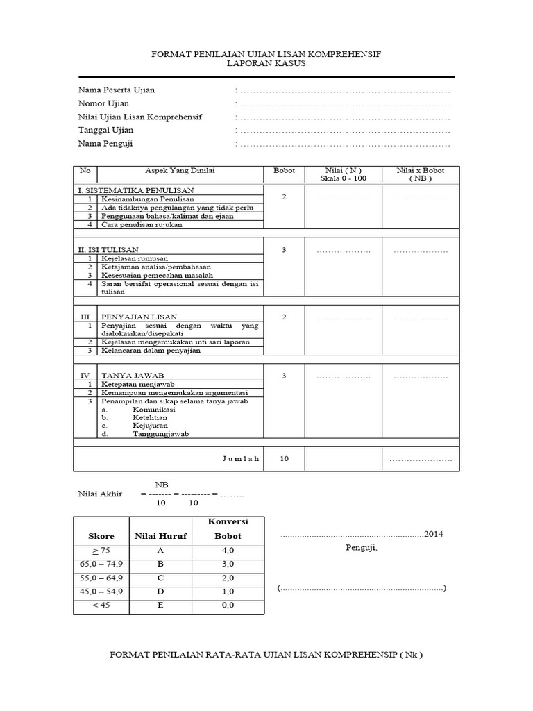 Format Penilaian Uap | PDF