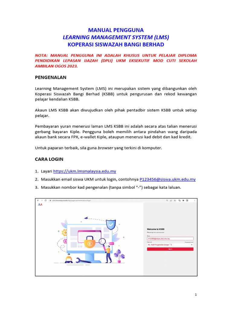 Manual Pengguna LMS KSBB 2023 | PDF