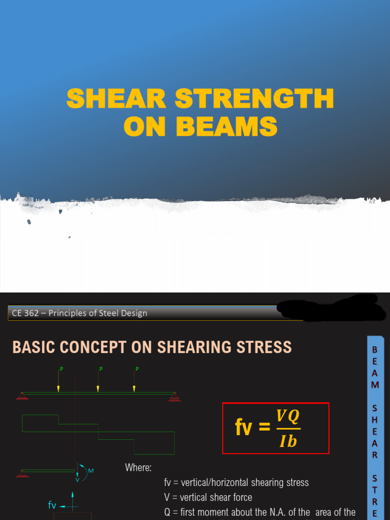 LECTURE 8 - SHEAR STRENGTH ON BEAMS | PDF | Stress (Mechanics ...